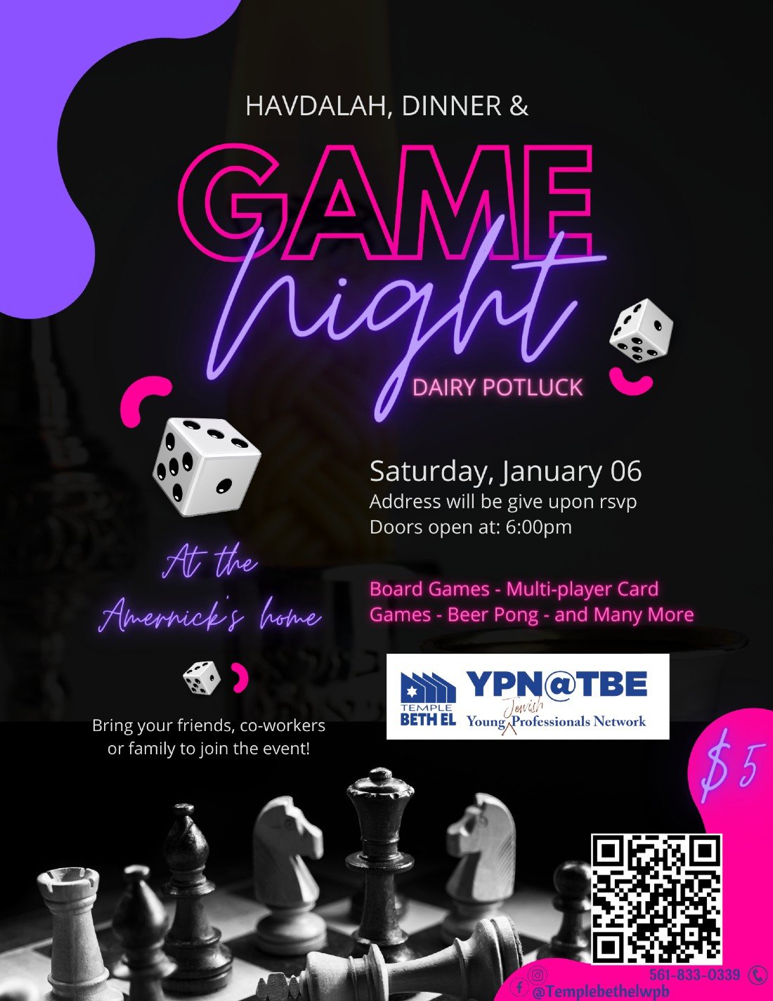 Havdalah, Dinner & Game Night (Dairy Potluck) Tickets, Amernick's Home ...