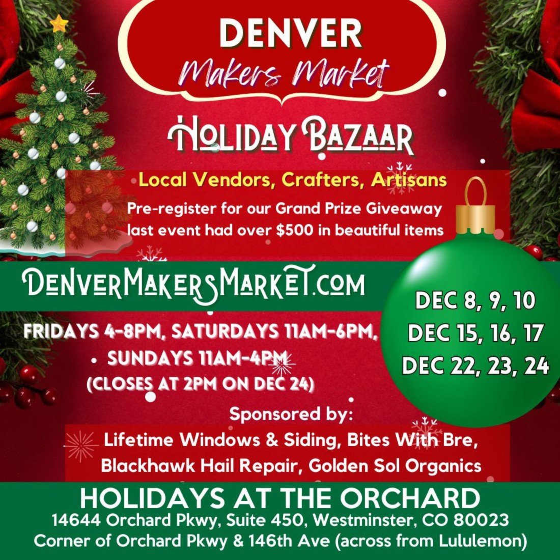 HOLIDAY BAZAAR @ THE ORCHARD, DENVER MAKERS MARKET @ THE ORCHARD ...