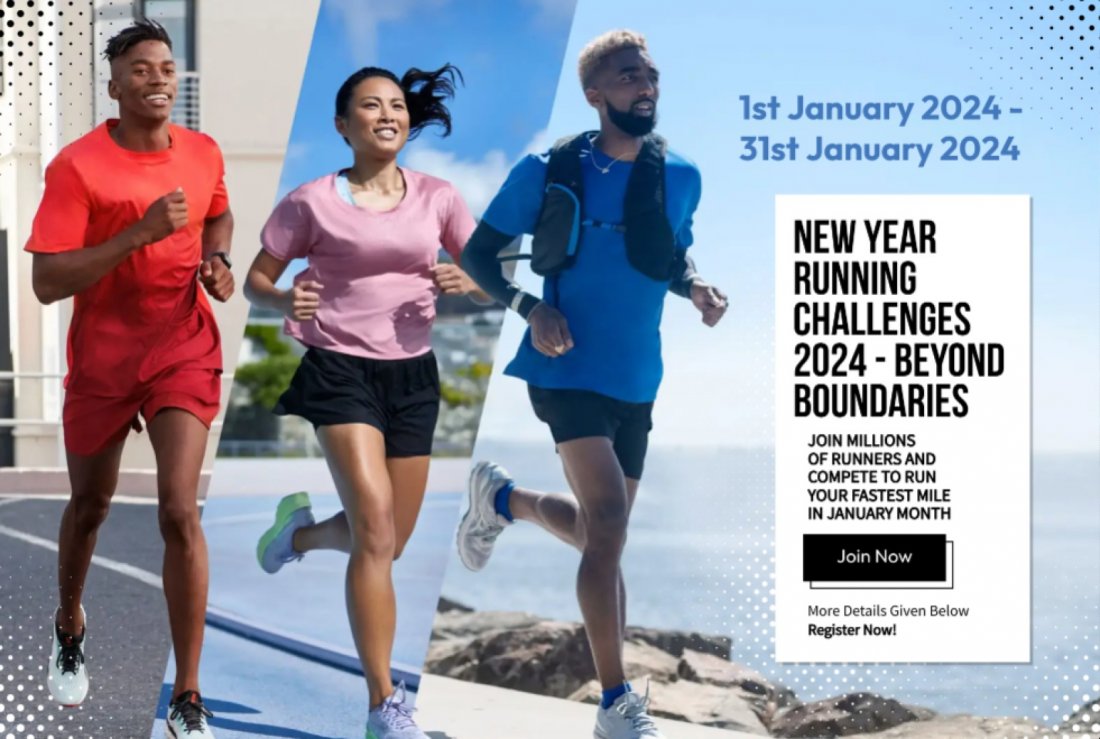 New Year Running Challenges 2024 - Beyond Boundaries, January 1 to ...
