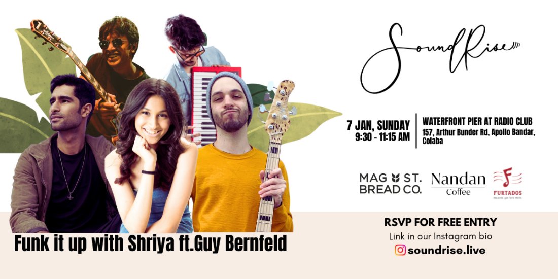 RSVP for SoundRise // Shriya Rao Collective at Radio Club Pier, Colaba ...