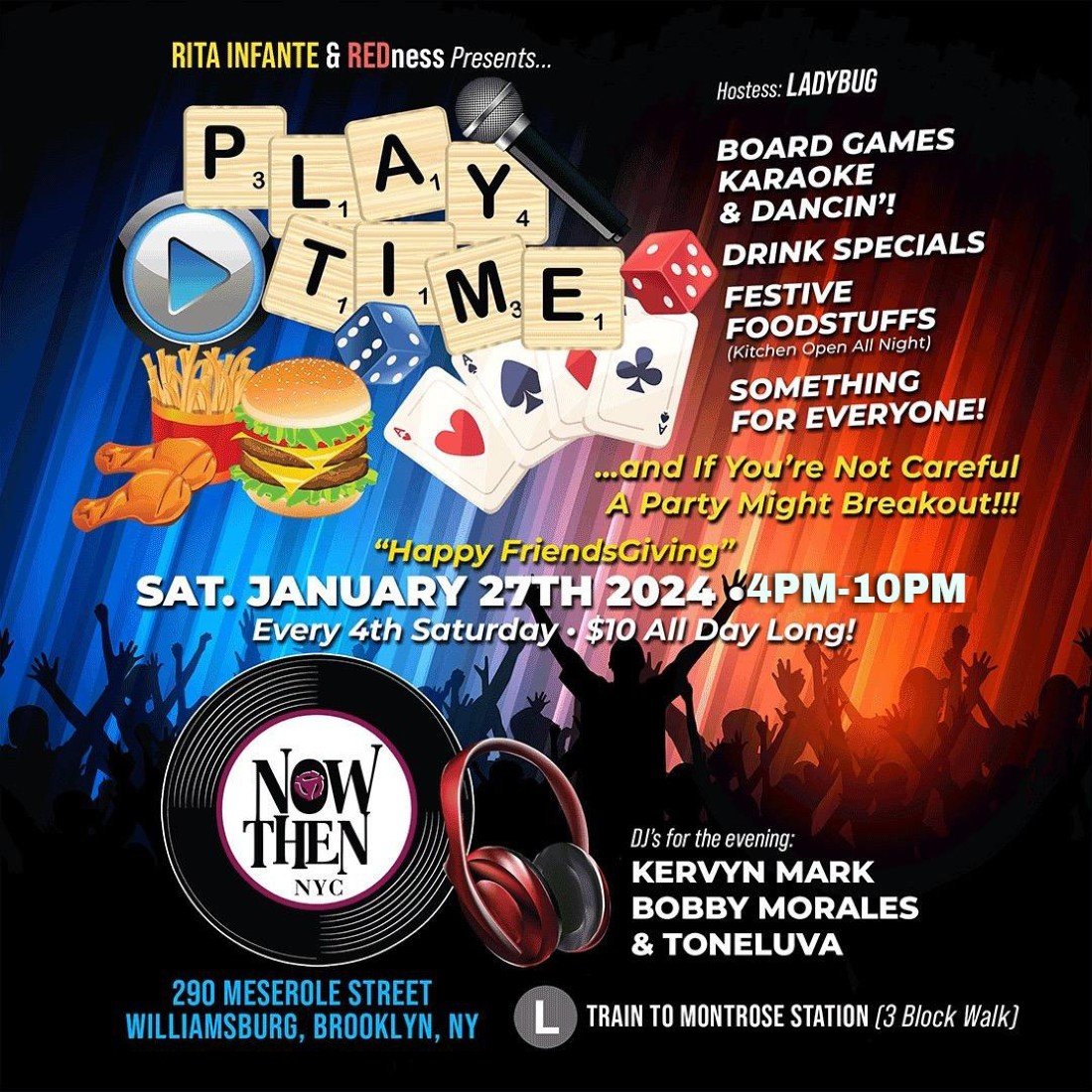 PLAYTIME: Music, Dance, Games, Karaoke, Food, Fun! , Now And Then NYC ...