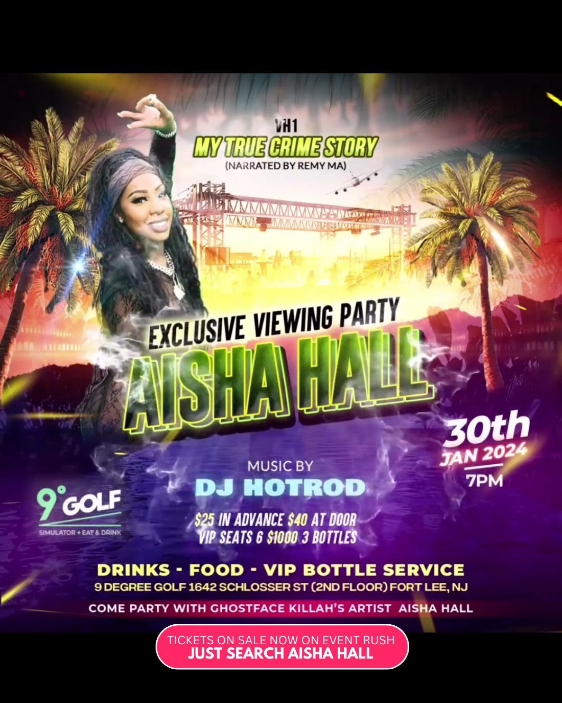 AISHA HALL "VH1 MY TRUE CRIME" PRIVATE DINING PARTY AT 9 DEGREE GOLF ...