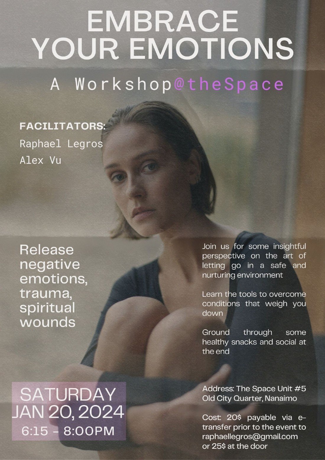 Embrace your Emotions (Workshop), The Space, Nanaimo, 20 January 2024 | AllEvents