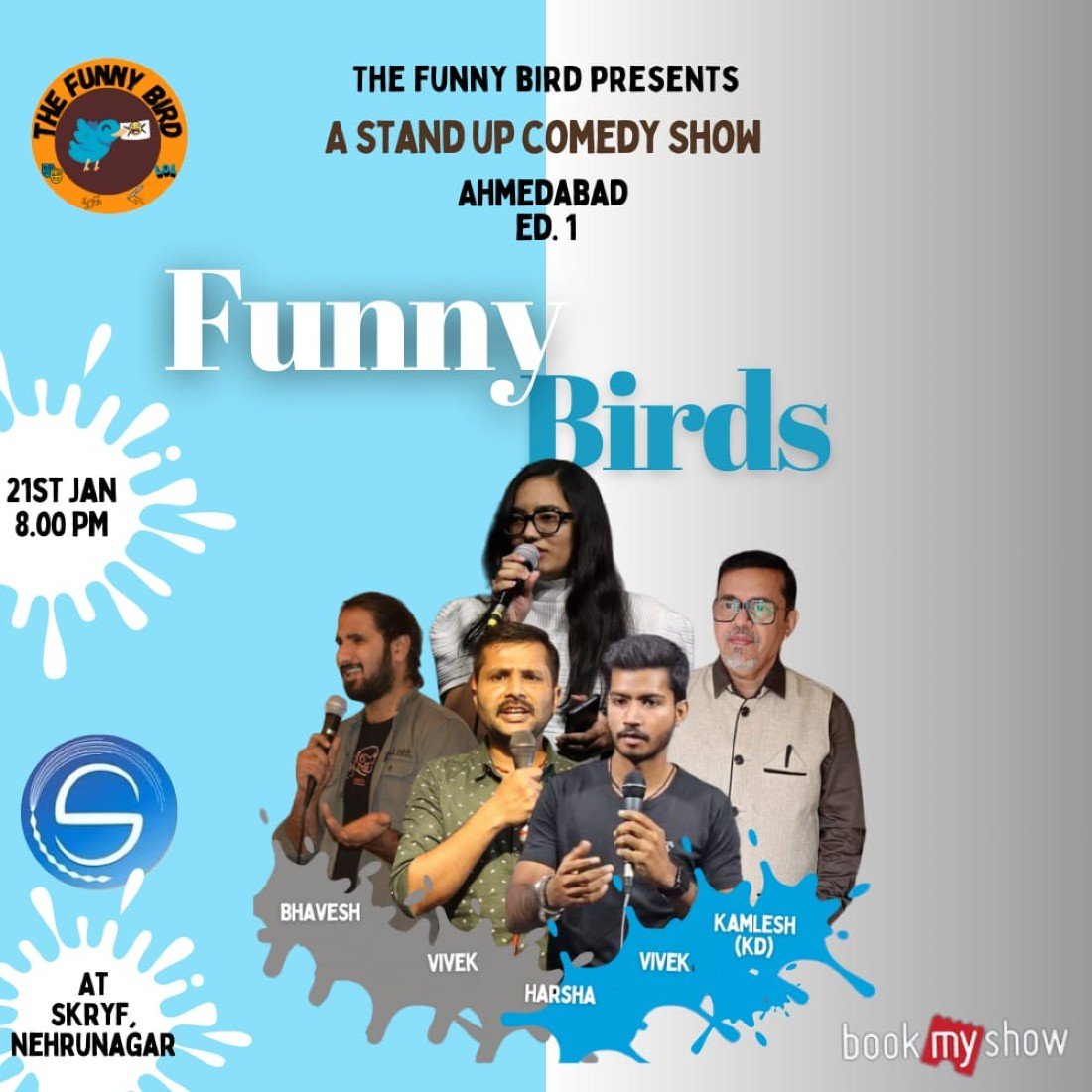 Funny birds line up stand up comedy show , Skryf Library - Your ...