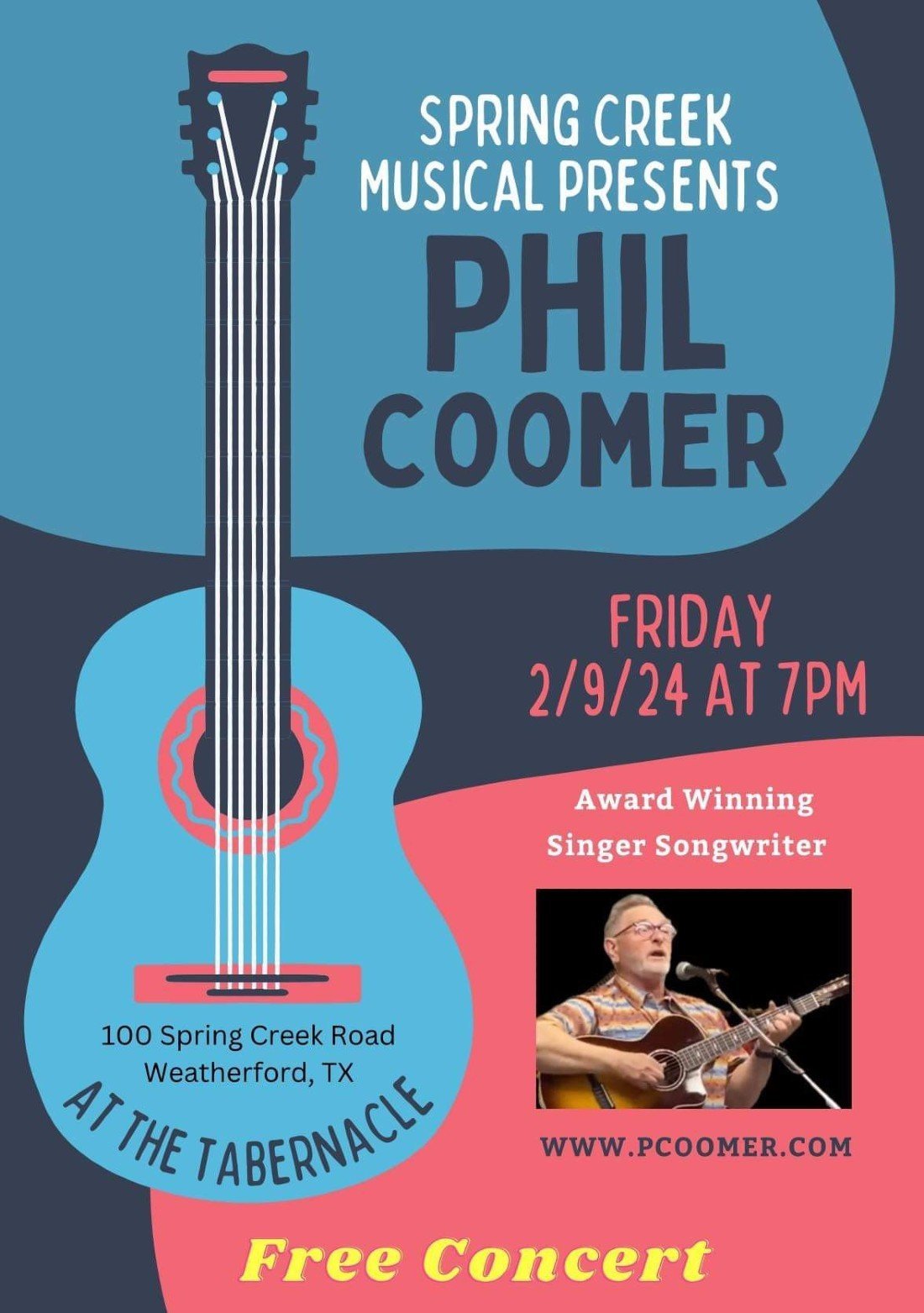 Live in Concert Award Winning Singer Songwriter Phil Coomer, Spring ...