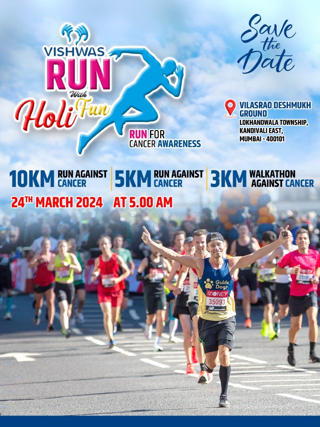 Vishwas Run with Holi Fun -- Run Against Cancer Tickets, Vilasrao ...