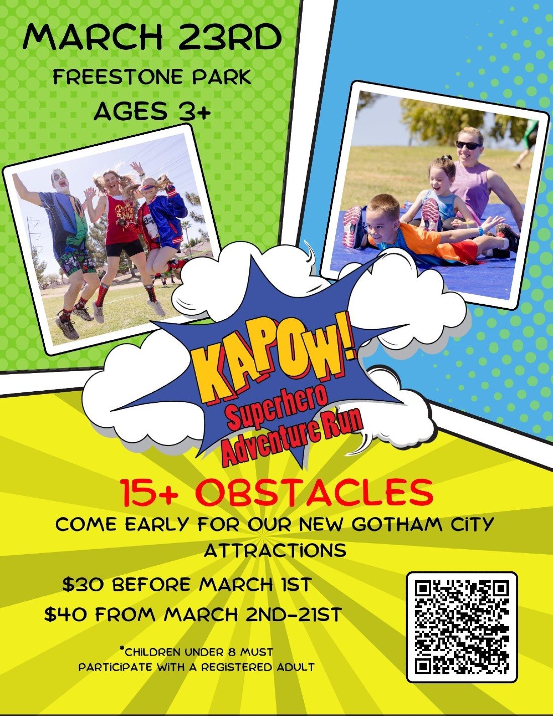 Kapow Superhero Adventure Run, Freestone District Park, East Juniper Avenue, Gilbert, AZ, USA ...