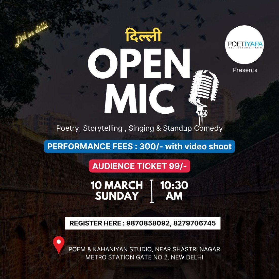 OPEN MIC IN DELHI - Poetry, Storytelling, Singing, Stand Up Comedy ...