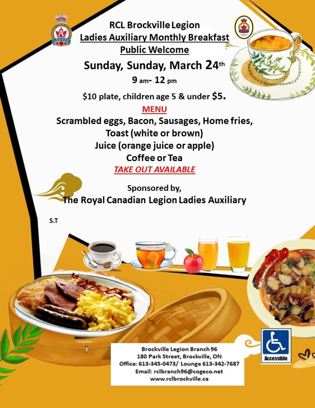 Ladies Auxiliary Monthly Breakfast Sunday, March 24th, 9- 12 pm ...