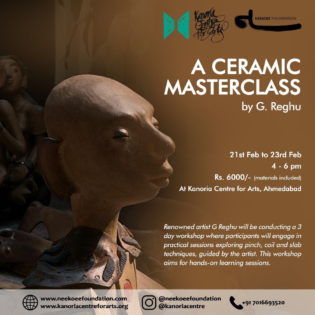 A ceramic Masterclass by G. Reghu, Kanoria Centre for Arts, Ahmedabad ...