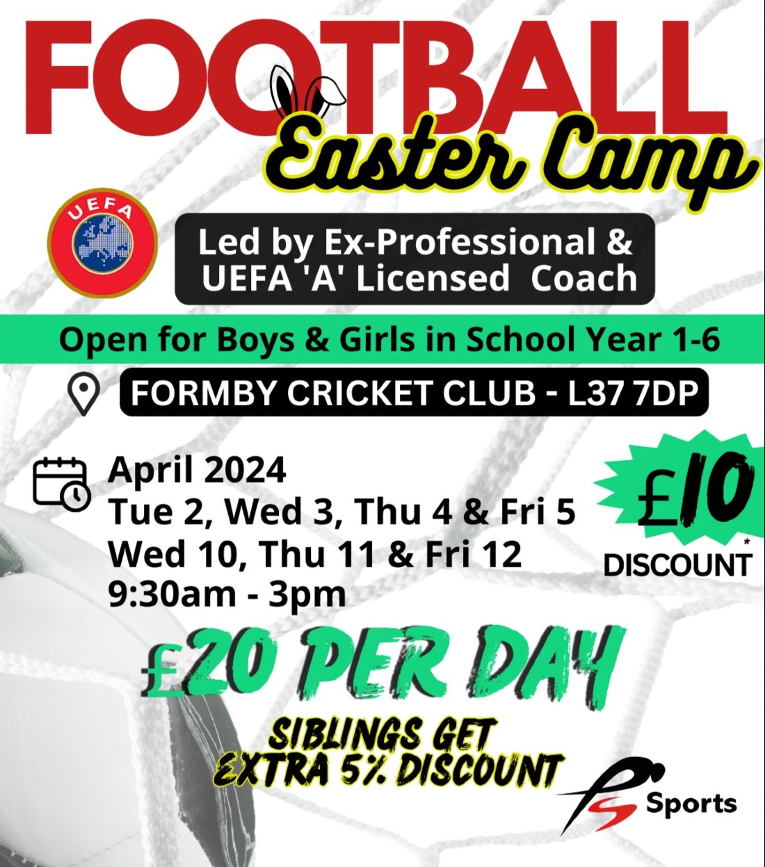 Easter Football Camp - Formby, Formby Cricket Club, Liverpool | AllEvents
