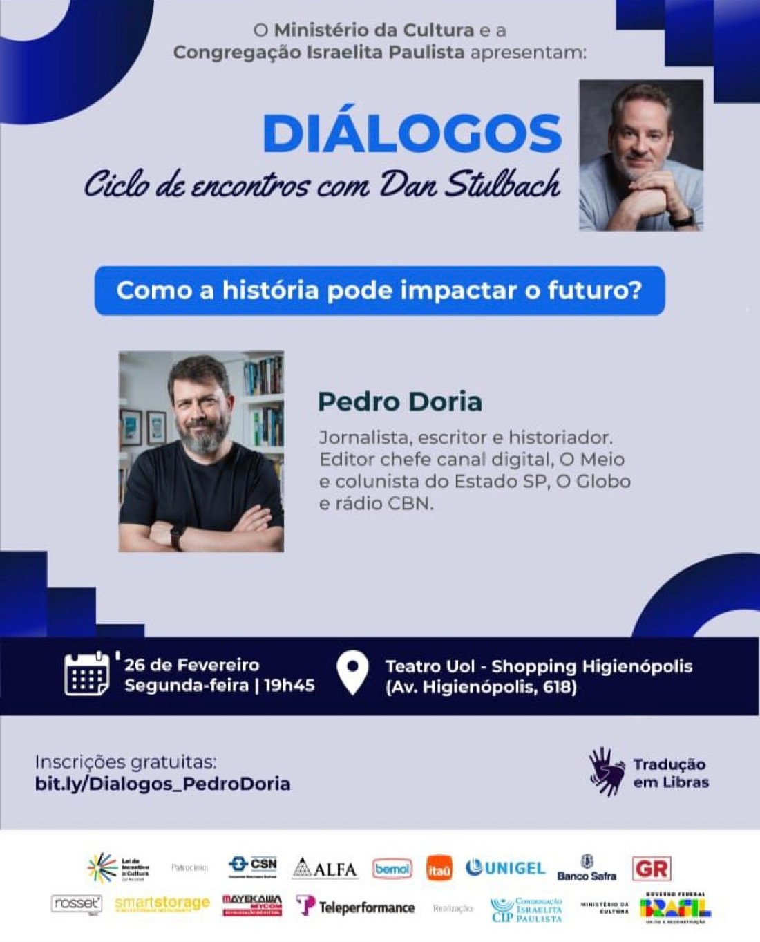 Dan Stulbach recebe Pedro Doria abrindo o Projeto Diálogos 2024 da CIP ...