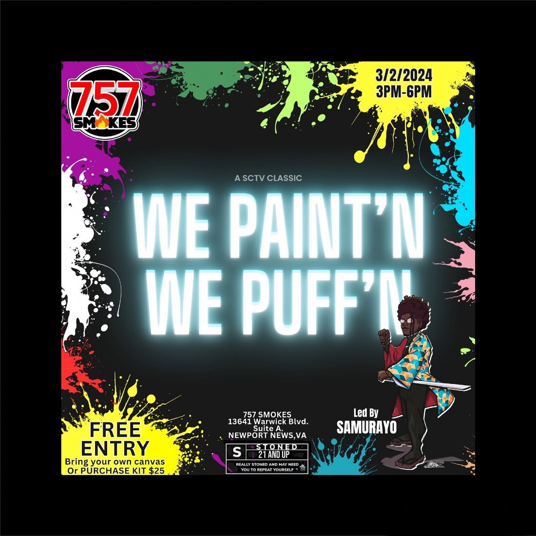 We Paint’n We Puff’n , 757 Smokes Newport News, 2 March 2024 | AllEvents