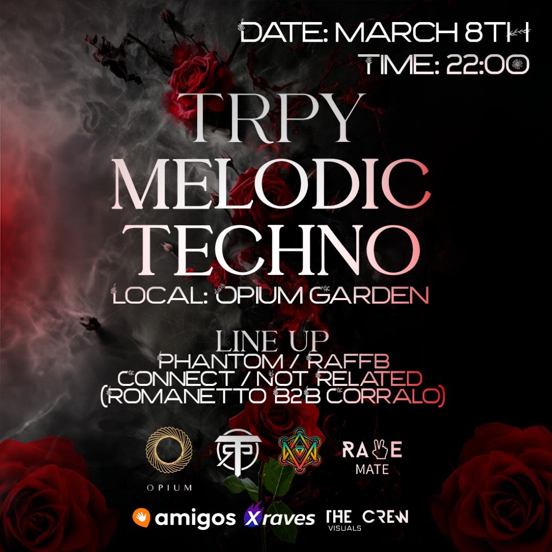 TRPY - Melodic Techno Rave Party - by TRP , Opium Live, Dublin, 8 March ...