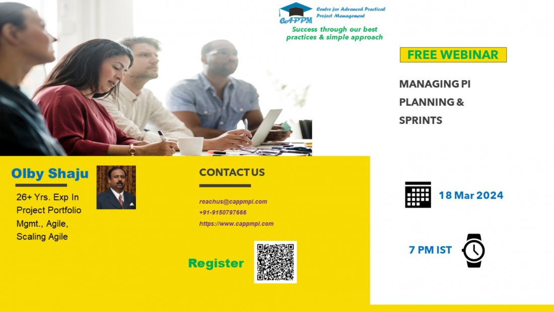 Webinar on managing PI Planning and Sprints, March 18 2024 | Online ...
