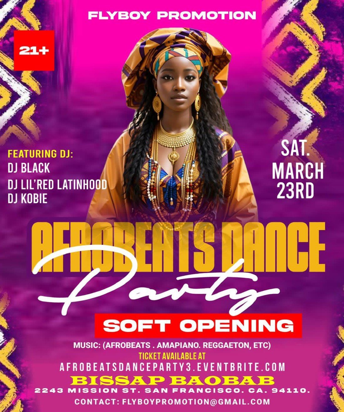 Afrobeats Dance Party- Saturday, March 23rd, Bissap Baobab, San ...