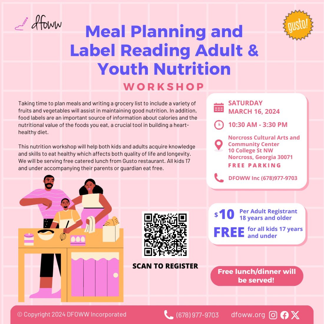 Adult & Youth Nutrition Workshop - Free Catered Lunch, 10 College St NW ...