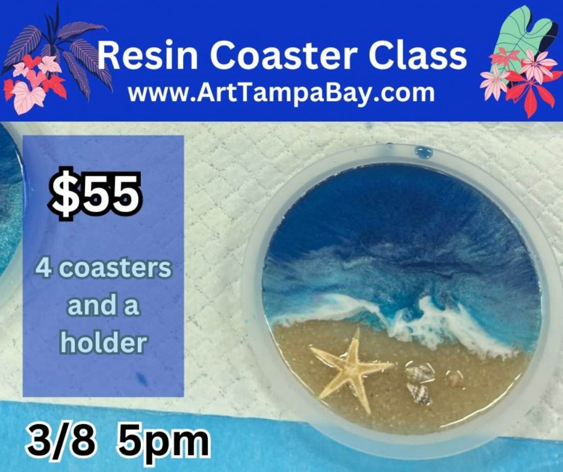 Resin Coasters Class, Art Tampa Bay, Clearwater, 8 March 2024 | AllEvents.in