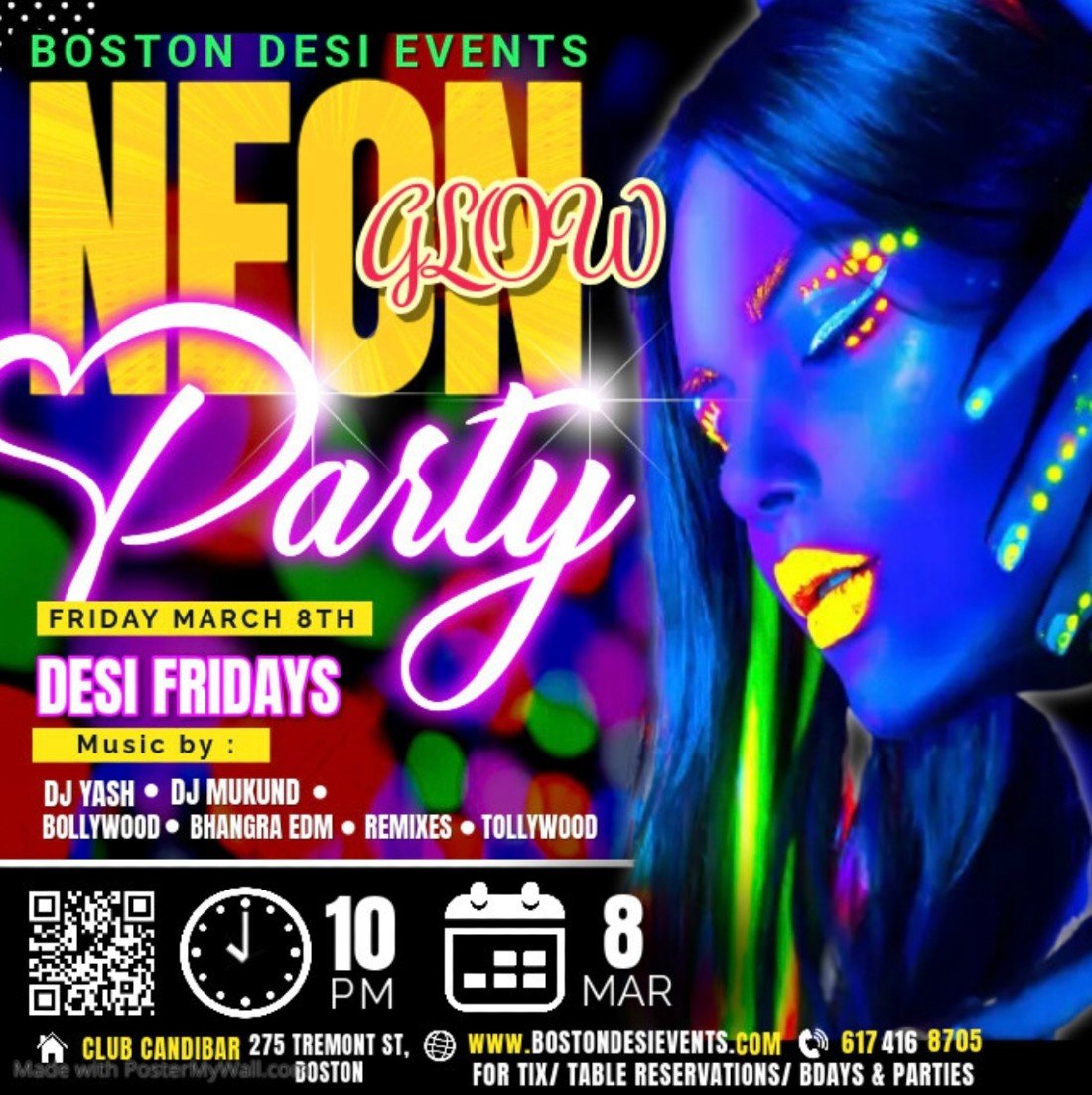 Neon Glow Party - Desi Fridays @Candibar Mainroom, Candibar, Boston, 8 ...