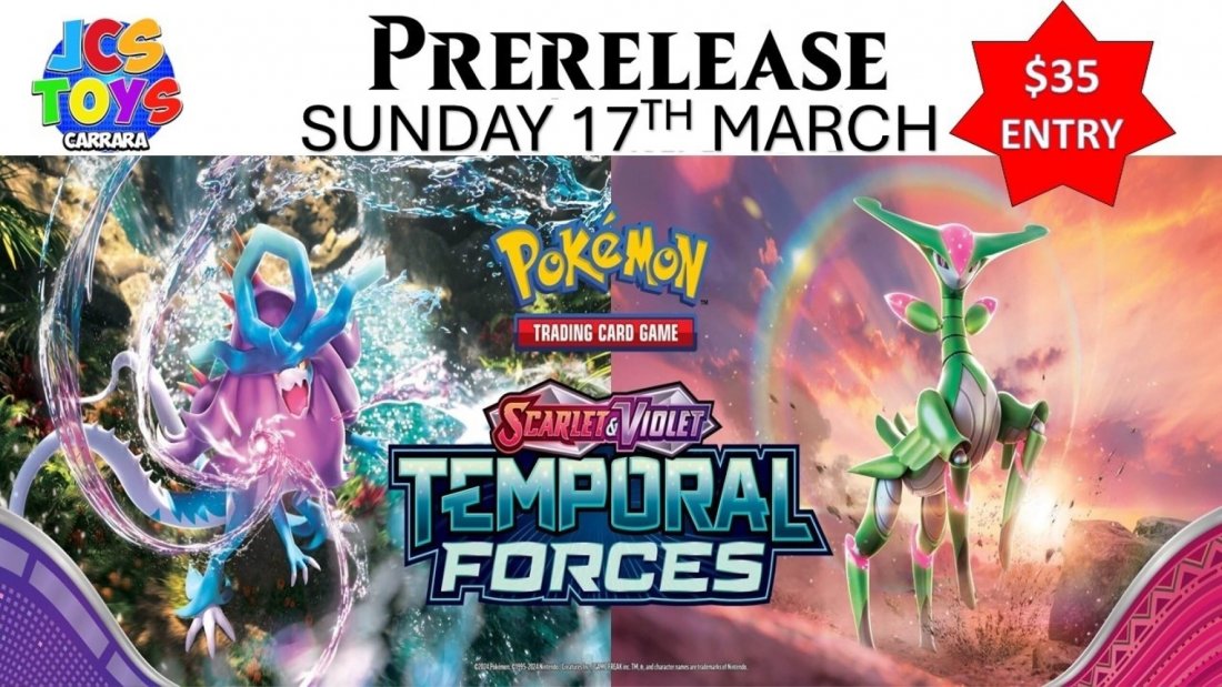 Pokemon - Temporal Forces Prerelease, Just Card Store (JCS), Clear ...