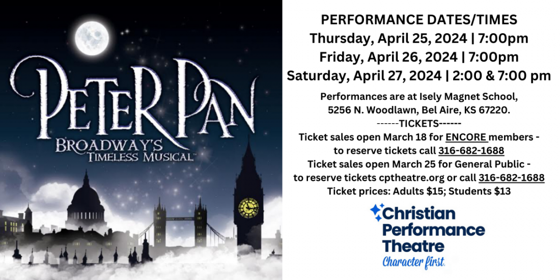 Christian Performance Theatre presents Peter Pan, Isely Traditional ...