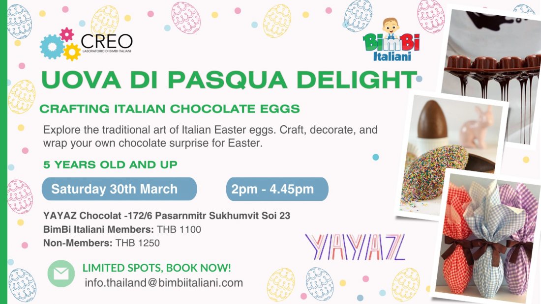 CREO LAB: UOVA DI PASQUA DELIGHT! Crafting Italian Chocolate Eggs, Yayaz Chocolat, Bangkok, 30 ...