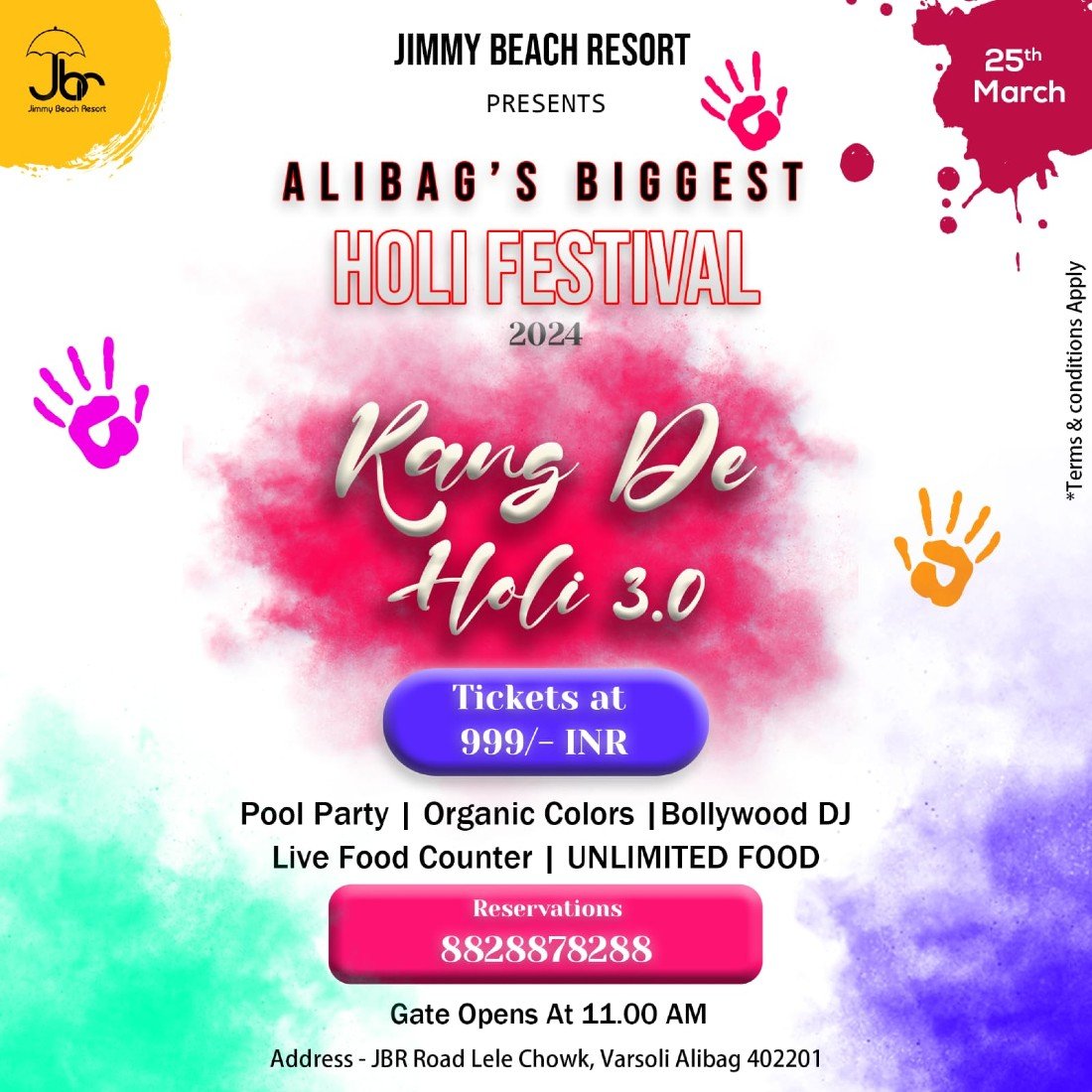 RANG DE HOLI 3.0, Jimmy Beach Resort, Alibaug | AllEvents