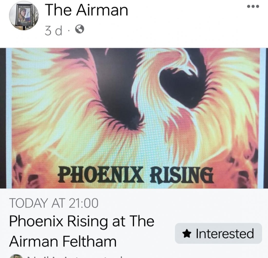 Phoenix Rising live music Tickets, The Airman, Feltham, 15 March 2024 ...
