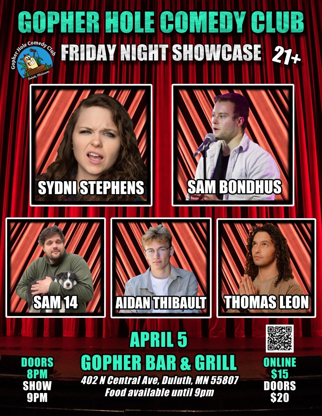Gopher Hole Comedy Showcase, Gopher Bar & Grill, Duluth, 5 April 2024 ...