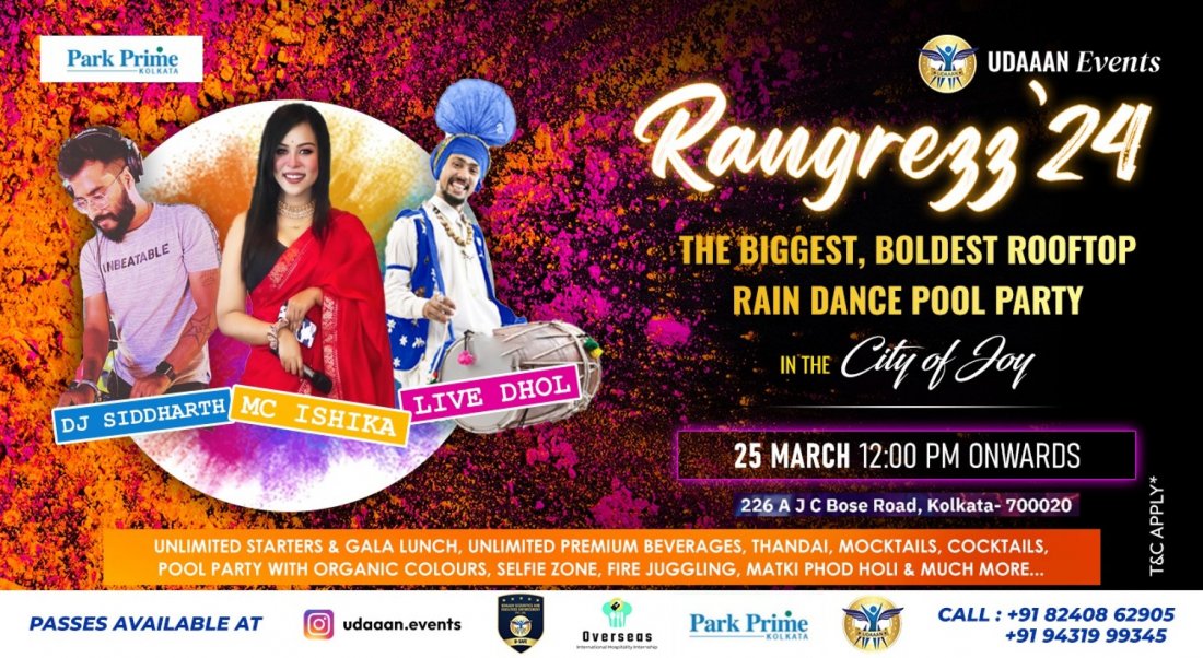 Rangrezz Rooftop Pool Holi Party 2024, Park Prime Kolkata - The Official Listing, 25 March 2024 ...