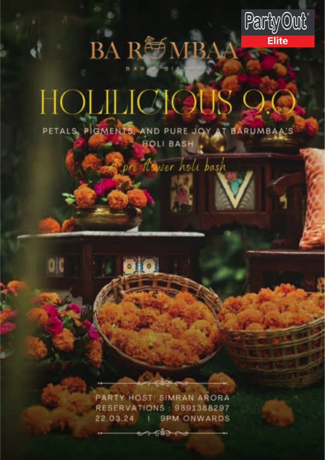 Holilicious 9.0 - A Pre Holi Bash With Flowers & Live Dhol By Party Out ...