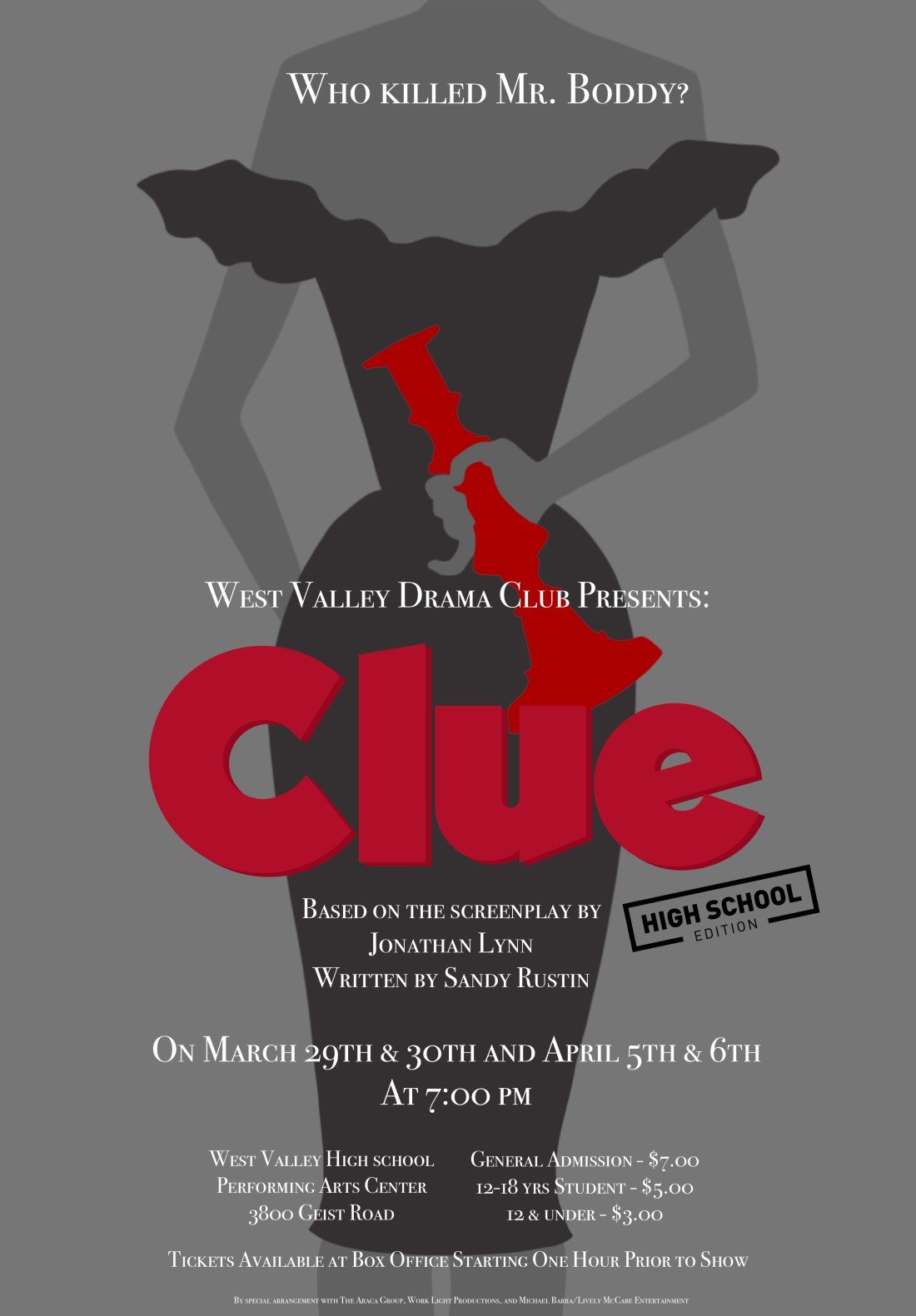 Clue: High School Edition presented by the West Valley High School ...