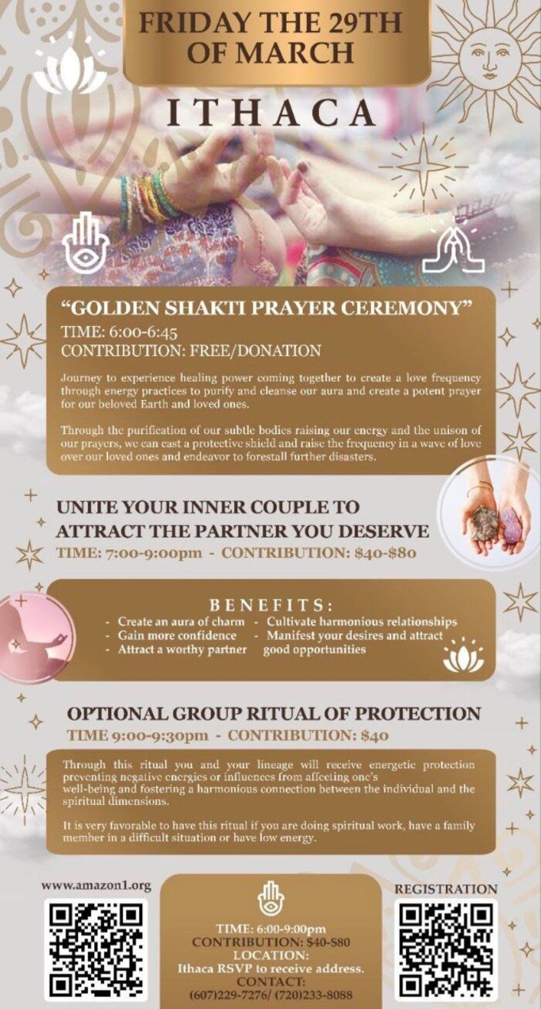 GOLDEN SHAKTI PRAYER CEREMONY + UNITE YOUR INNER COUPLE, Ithaca, 29 ...