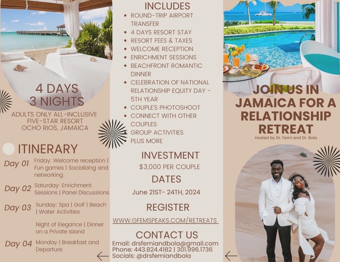 Relationship Retreat in Jamaica, Ocho Rios Jamaica, 21 June to 24 June ...