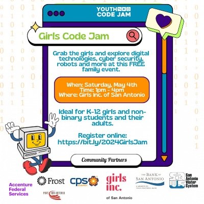 Girls Code Jam Tickets, Girls Inc. of San Antonio, Castle Hills, 4 May ...