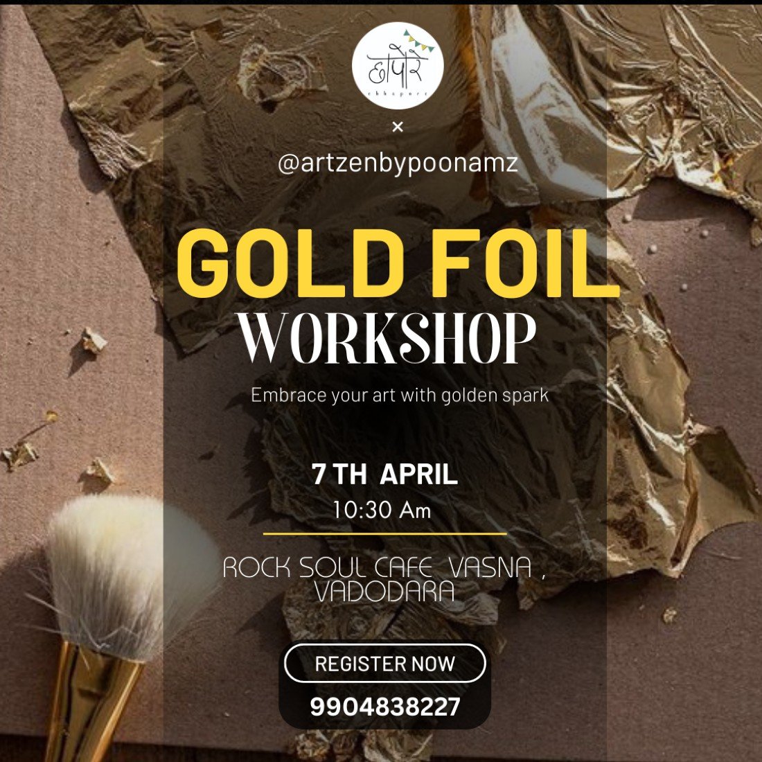 Gold foil workshop , ROCKSOUL CAFE & BISTRO, Vadodara, 14 April 2024 | AllEvents
