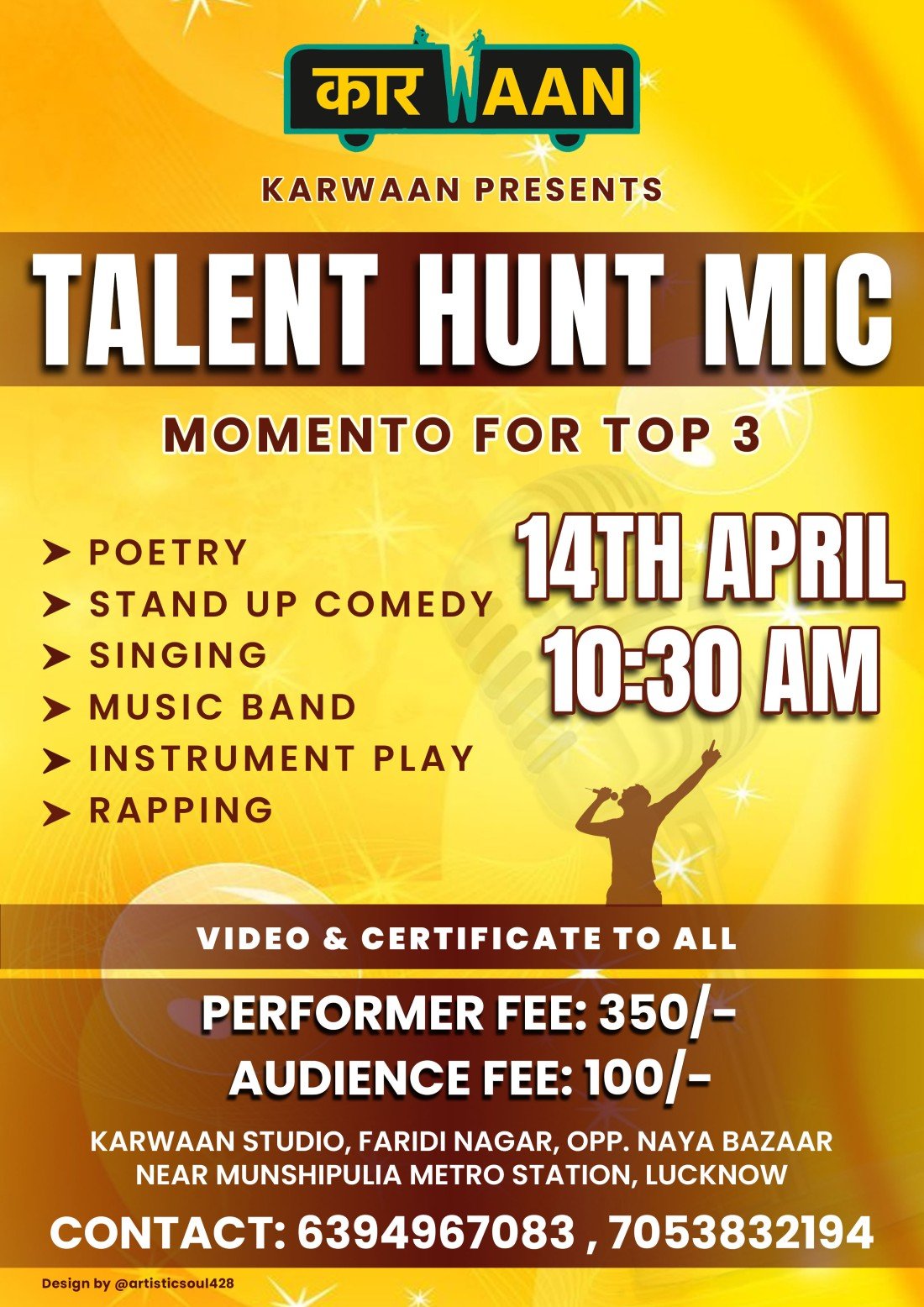 LATENT HUNT MIC , KARWAAN STUDIO (OPEN MIC), Lucknow, 14 April 2024 ...