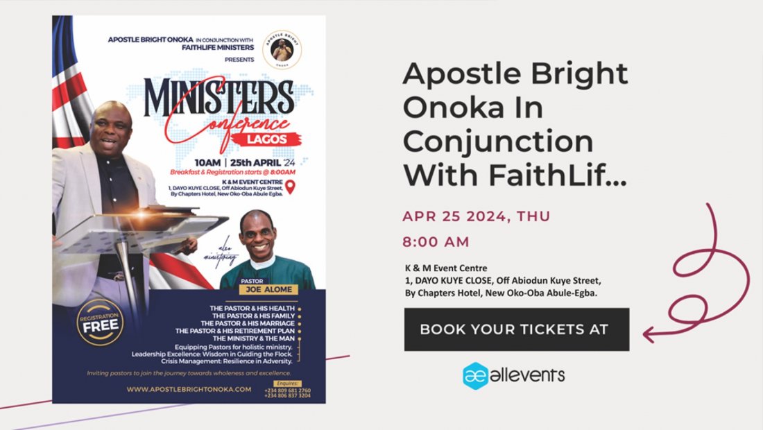 Apostle Bright Onoka In Conjunction With FaithLife Ministers Lagos, k ...