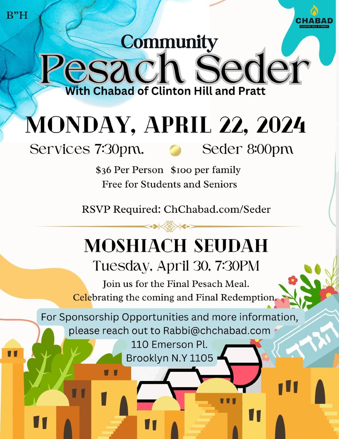 Passover Seder 2024, Chabad of Clinton Hill, Brooklyn, 22 April 2024 ...