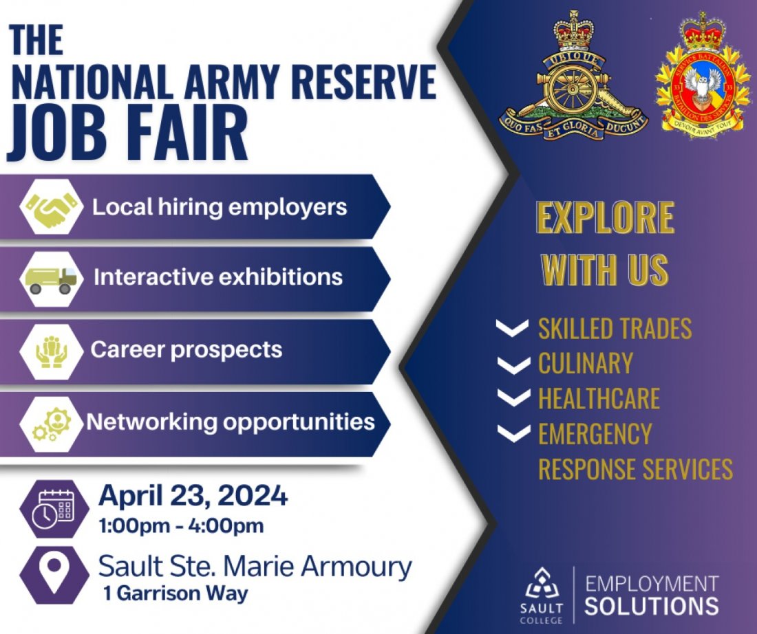 The National Army Reserve Job Fair , Canadian Armed Forces Sault Ste ...