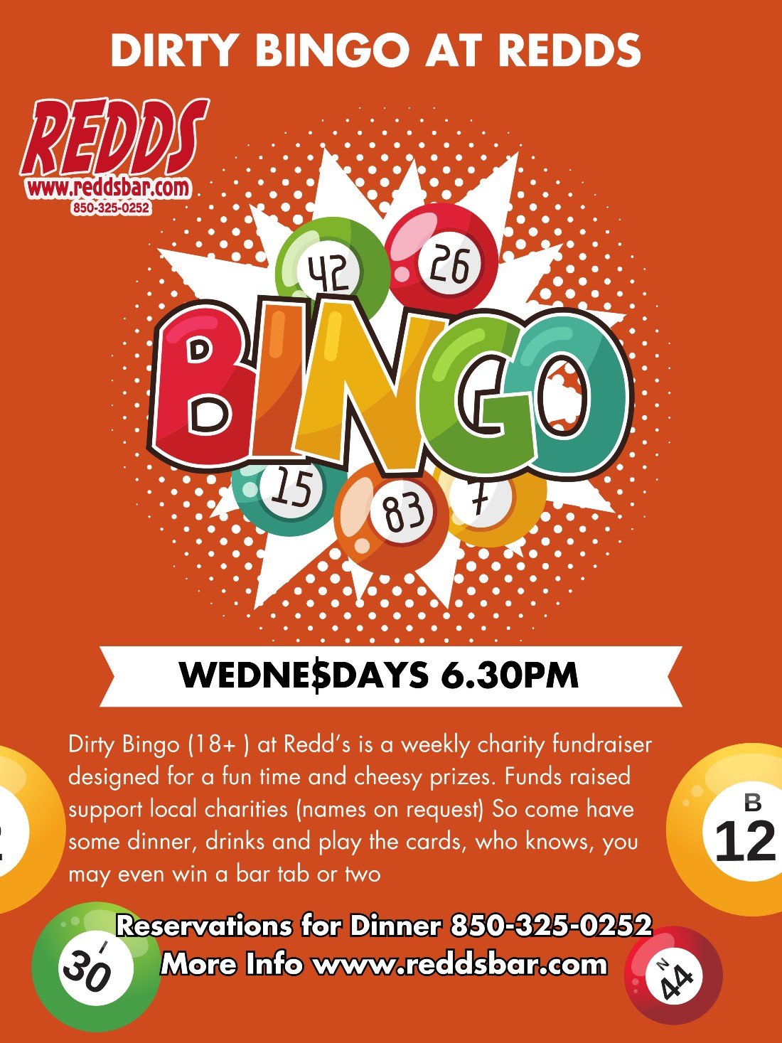 Bingo With a Twist at Redds ADULTS ONLY , Redds Pub Santa Rosa Beach ...