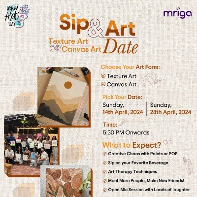 Sip & Art Date: Canvas or Texture Art!, mriga EduSpace, Ahmedabad, 28 ...