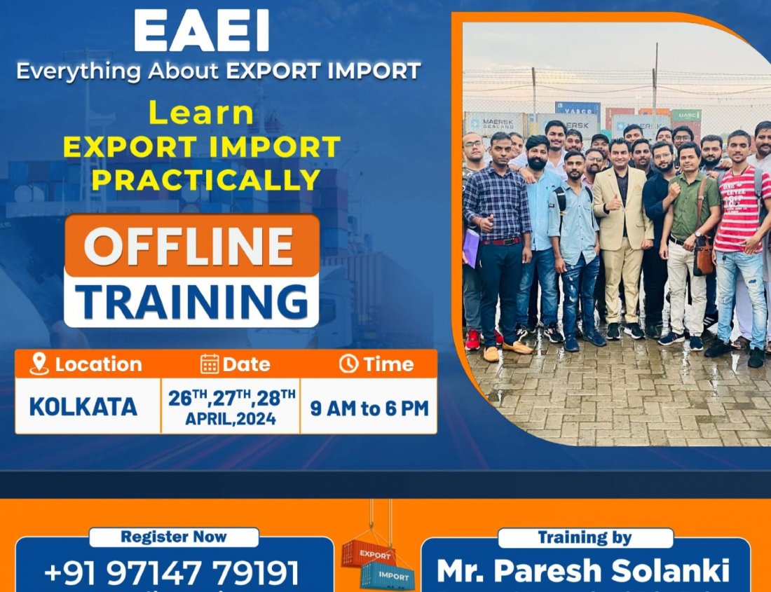 Export Import Training at Kolkata, Visitel-A Boutique Hotel, Kolkata, 26 April 2024 | AllEvents.in