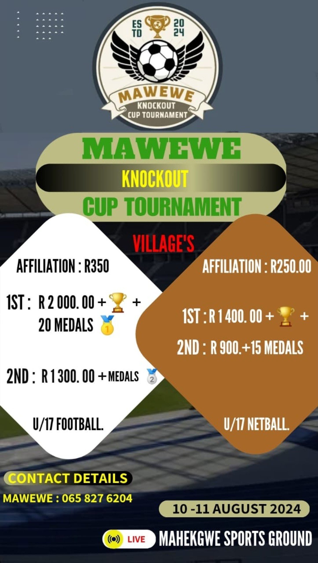 Mawewe Knockout Cup Tournament , Mahekgwe Primary School, Tzaneen, 10 ...