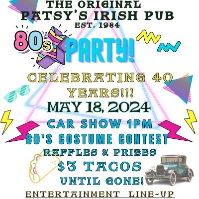 Patsys 80s Party Celebrating 40 Years Tickets, The Original Patsy's ...