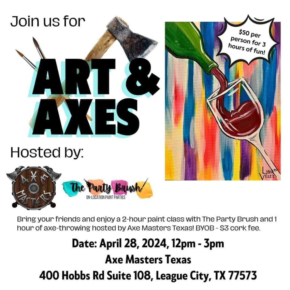 Arts and Axes: Girls event! , Axe Masters Texas, League City, 28 April ...