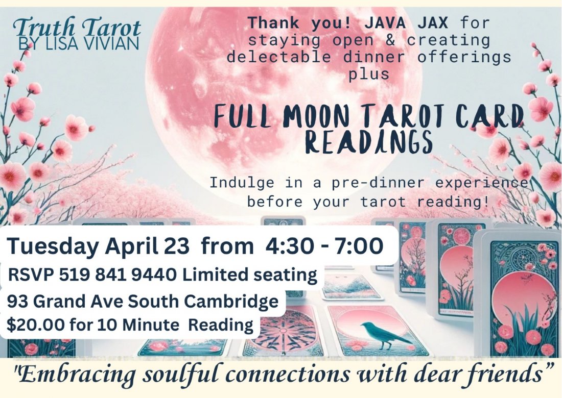 Full Moon Tarot Readings at Java Jax, Java Jax Good Roast Coffee ...