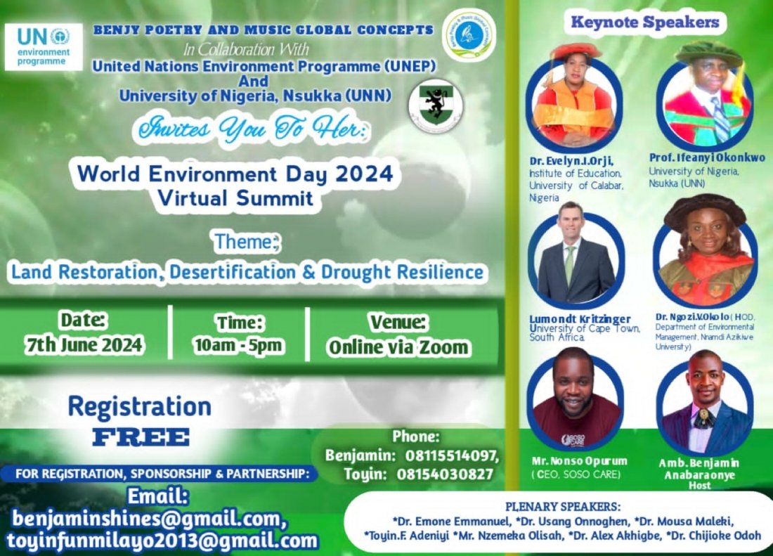 WORLD ENVIRONMENT DAY 2024 VIRTUAL SUMMIT, June 7 2024 | Online Event ...