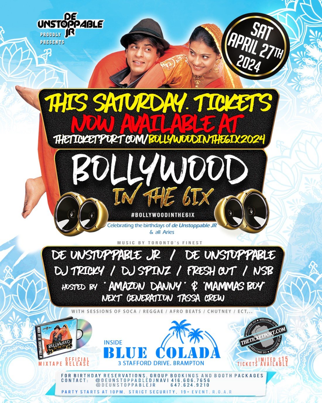 BOLLYWOOD IN THE 6IX, Blue Colada Restaurant, Brampton, 27 April to 28 ...