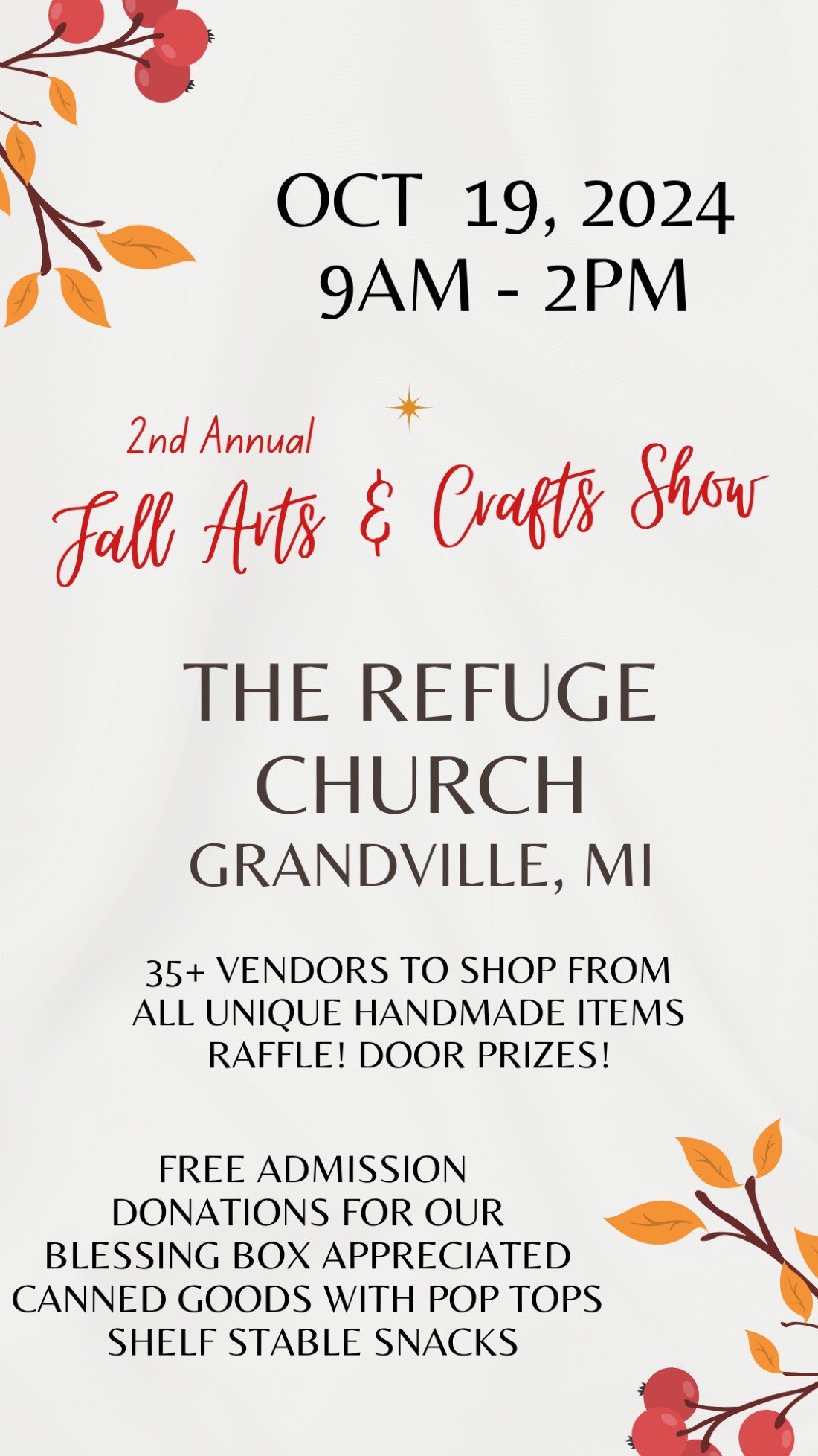 Fall Arts & Crafts Show, The Refuge, Grandville, 19 October 2024 ...